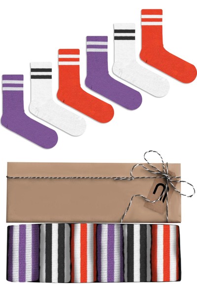 Chie Collection 6'lı Renkli Hediye Kutulu Unisex Uzun Tenis Çorap Seti Chie Collection 6'lı Renkli Hediye Kutulu Unisex Uzun Tenis Çorap Seti
