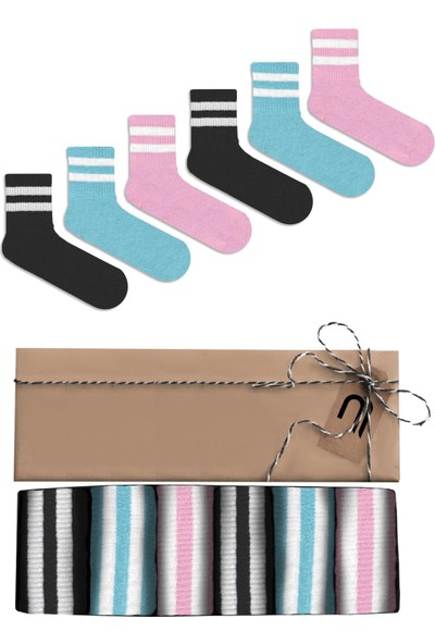 Chie Collection 6'lı Renkli Hediye Kutulu Kadın Tenis Çorap Seti Chie Collection 6'lı Renkli Hediye Kutulu Kadın Tenis Çorap Seti