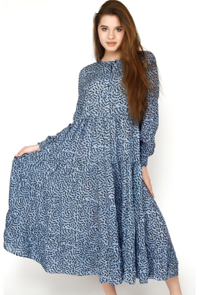 Akdeniz Giyim Mavty Desenli Elbise Akdeniz Giyim Mavty Desenli Elbise