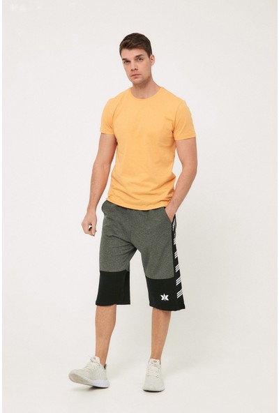 FullaModa Yanları Baskılı Renk Bloklu Kapri