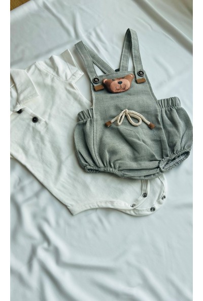 Murat Baby Ayı Kabartmalı Badili Salopet Erkek Bebek Salopet Murat Baby Ayı Kabartmalı Badili Salopet Erkek Bebek Salopet