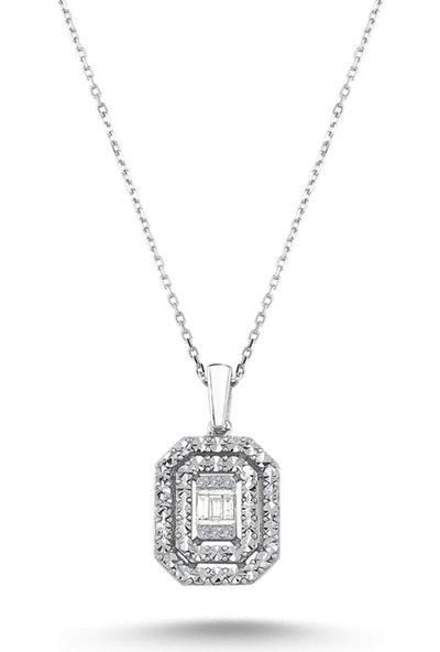 Livia 14 Ayar 0,05 Karat Pırlanta Baget Kolye Livia 14 Ayar 0,05 Karat Pırlanta Baget Kolye