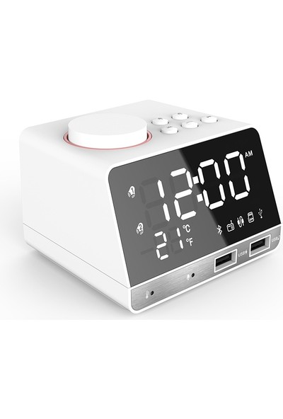 Szykd K11 Yaratıcı LED Bluetooth 4.2 Hoparlör Çalar Saat Müzik Ekran Radyo Beyaz (Yurt Dışından) Szykd K11 Yaratıcı LED Bluetooth 4.2 Hoparlör Çalar Saat Müzik Ekran Radyo Beyaz (Yurt Dışından)