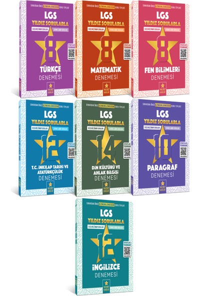 Yıldız Sorular Yayınları 8. Sınıf LGS Tüm Dersler Kazandıran Deneme Seti Toplam 72 Deneme