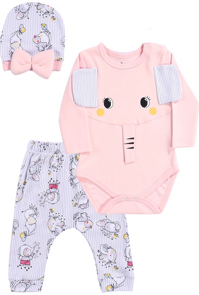 Le Ville % 100 Pamuklu Yumuşak 3 Lü Bebek Takım Kız Çocuk 3 Lü Bebek Takım 57415069