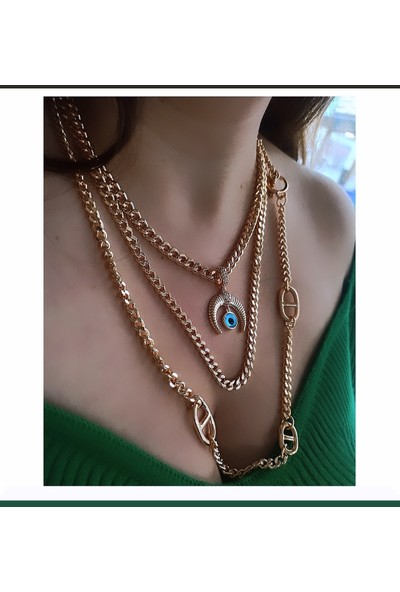 Hatcos Accessories Nazar Boncuklu Çoklu Kolye