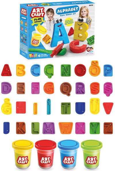 Artcraft Alfabe Hamur Set 224 gr Artcraft Alfabe Hamur Set 224 gr