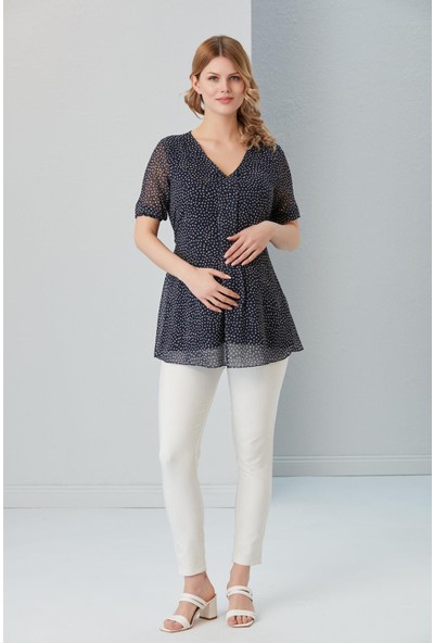 Işşıl B0027-MINI Puan Büzgülü Yarım Kol Hamile Bluz Işşıl B0027-MINI Puan Büzgülü Yarım Kol Hamile Bluz