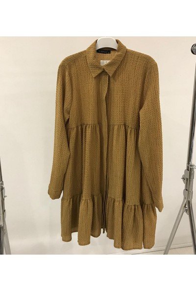 Işşıl 4482-KATLI Etek Gömlek Yaka Gofre Hamile Tunik