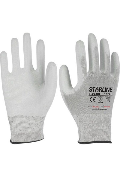 Starline E-49BB Beyaz-Beyaz Pu Eldiven No:7