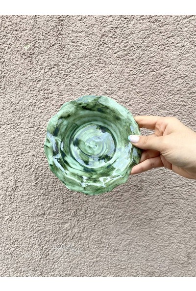 Line Design El Yapımı Seramik Tabak Brush Touch Line Design El Yapımı Seramik Tabak Brush Touch