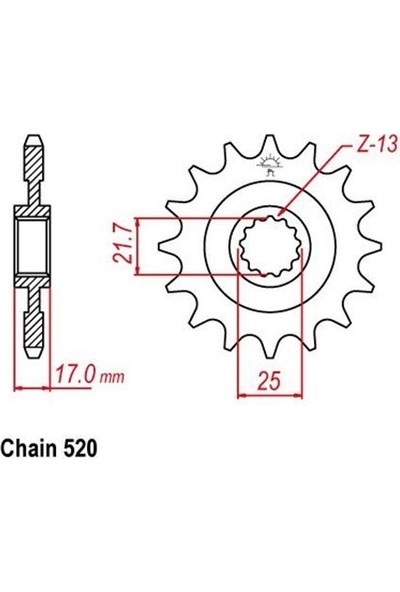 Esjot Kawasaki Z 750 S Esjot 15 Ön Dişli Esjot Kawasaki Z 750 S Esjot 15 Ön Dişli