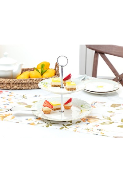 Madame Coco Limon Desenli 2 Katlı Kek Standı