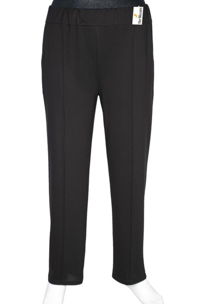 Hesna Kadın Ece Cepli Astarsız Lastikli Siyah Pantolon