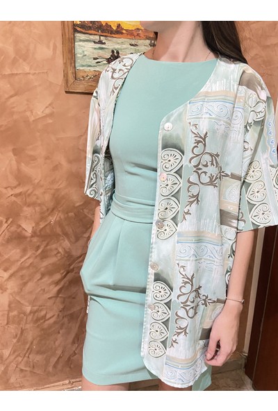Bycisle Su Yeşili Gömlek Kimono