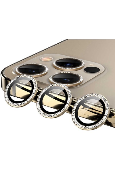 iPhone 12 Pro Max Kamera Lens Koruyucu Taşlı Tasarım