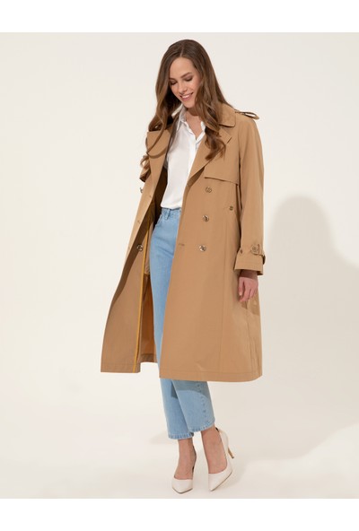 Pierre Cardin Camel Standart Fit Trençkot 50246726-VR015 Pierre Cardin Camel Standart Fit Trençkot 50246726-VR015