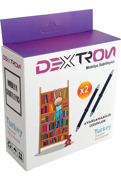 Bebek Çocuk ve Deprem Koruyucu Mobilya Sabitleme Kemeri Metal Vidalı (2 Adet) Mobilya Sabitleme