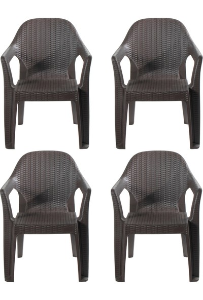 Bs Plastik Rattan Polo 4 Adet Plastik Sandalye 2 Renk Bs Plastik Rattan Polo 4 Adet Plastik Sandalye 2 Renk
