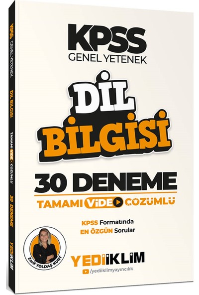 Yediiklim Yayınları KPSS 2022 Dil Bilgisi Tamamı Video Çözümlü 30 Deneme Yediiklim Yayınları KPSS 2022 Dil Bilgisi Tamamı Video Çözümlü 30 Deneme
