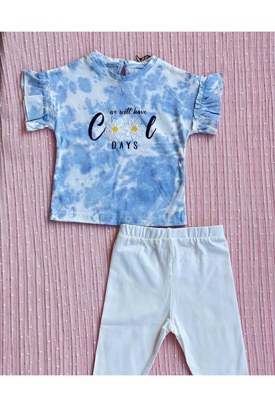Mavi Papatya Desen Taytlı Takım