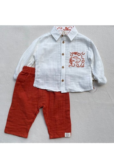 Kiremit Renkli Müslin Takım