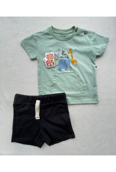 Kaplan Aplikli Şortlu Takım