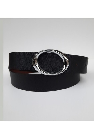 Kemerix Kadın Siyah Oval Tokalı Kemer ÇT1214