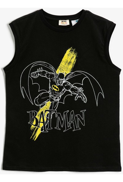 Koton Batman Baskılı Atlet Lisanslı Bisiklet Yaka Pamuklu