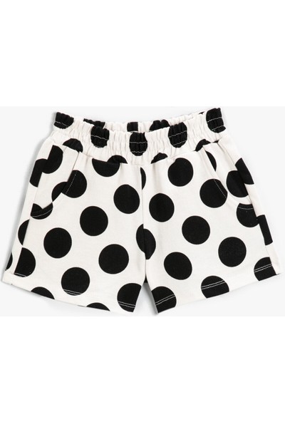 Koton Kız Çocuk Puantiyeli Kısa Şort Cepli Pamuklu