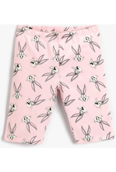 Koton Kız Çocuk Bugs Bunny Baskılı Lisanslı Tayt Diz Üstü Pamuklu