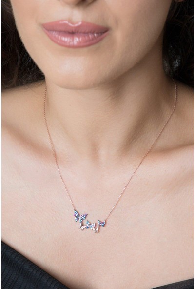 WR İstanbul 925 Ayar Kelebek Kadın Gümüş Kolye