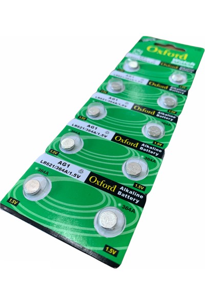 Oxford 1 Kart 10 Adet Kol Saati Pili Ag 1 LR621 Düğme Pil Onlu Paket Oxford 1 Kart 10 Adet Kol Saati Pili Ag 1 LR621 Düğme Pil Onlu Paket