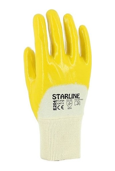 Starline E-161300 Sarı Nitril Eldiven No:8