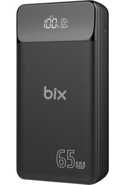 Bix PB301 Üç Portlu PD + 2x USB – LED Göstergeli 65W – 30000 mAh Laptop, Telefon, Tablet Powerbank Bix PB301 Üç Portlu PD + 2x USB – LED Göstergeli 65W – 30000 mAh Laptop, Telefon, Tablet Powerbank