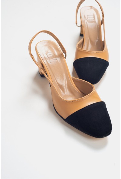 Luvi S3 Ten Cilt Siyah Süet Kadın Topuklu Ayakkabı