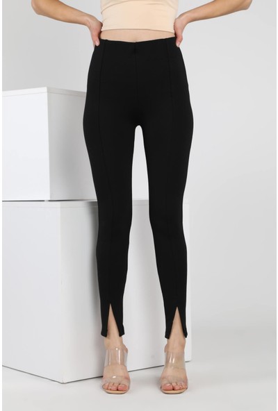 Senin Olsun Siyah Paçası Yırtmaç Detaylı Tayt Senin Olsun Siyah Paçası Yırtmaç Detaylı Tayt