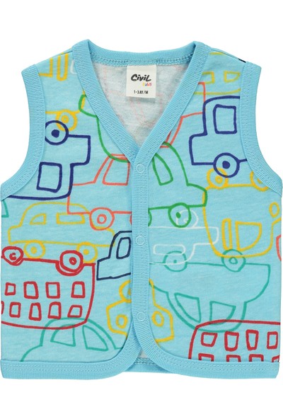Civil Baby Erkek Bebek Yelek 1-9 Ay Turkuaz Civil Baby Erkek Bebek Yelek 1-9 Ay Turkuaz