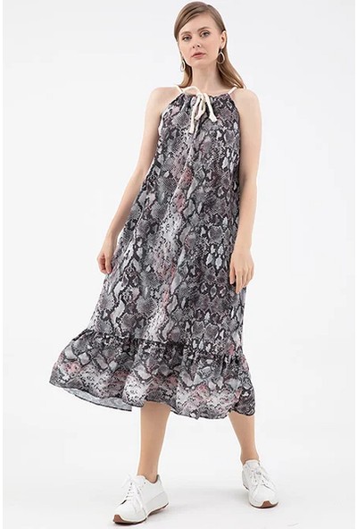 Selenay Butik Kadın Ip Askılı Yazlık Elbise %80 Cotton