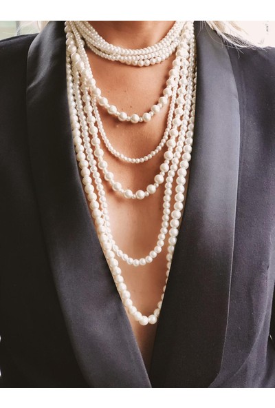 Rossetto Shoes Ly Uzun Çoklu Cam İnci Kolye