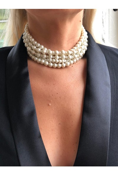 Rossetto Shoes Ly Çoklu Cam İnci Kolye