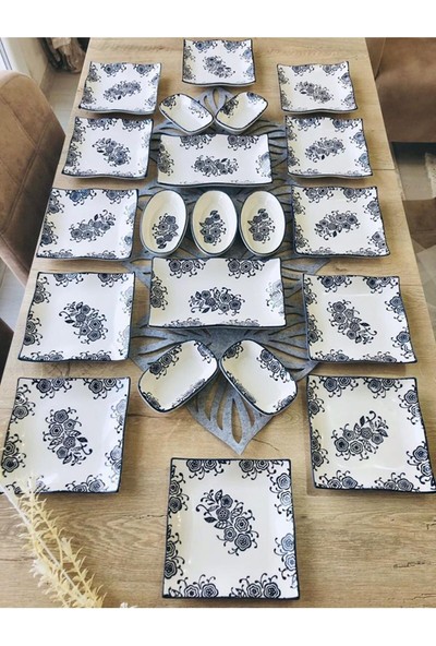 Nilüfer Desen 21 Parça 12 Kişilik Kahvaltı Takımı