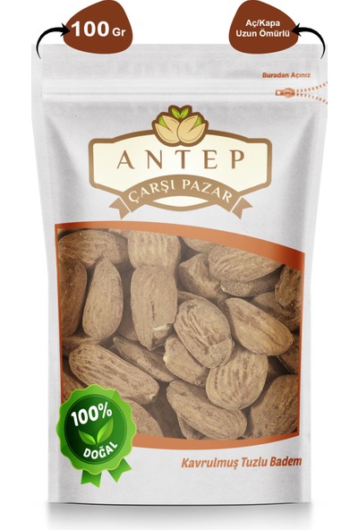 Antep Çarşı Pazar Badem Yerli Tuzlu Kavrulmuş 100 gr Antep Çarşı Pazar Badem Yerli Tuzlu Kavrulmuş 100 gr