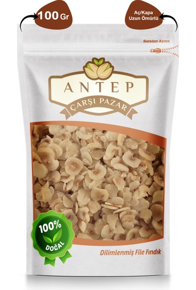 Antep Çarşı Pazar Dilimlenmiş File Fındık 100 gr Antep Çarşı Pazar Dilimlenmiş File Fındık 100 gr