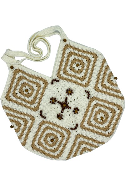 Karenda Boncuk El Örgüsü Kadın Omuz Çantası