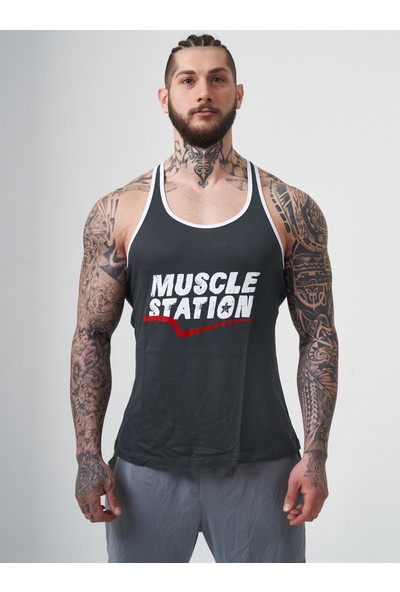 Musclestation Toughman Tank Workout 01 Haki Fitness Atlet Musclestation Toughman Tank Workout 01 Haki Fitness Atlet