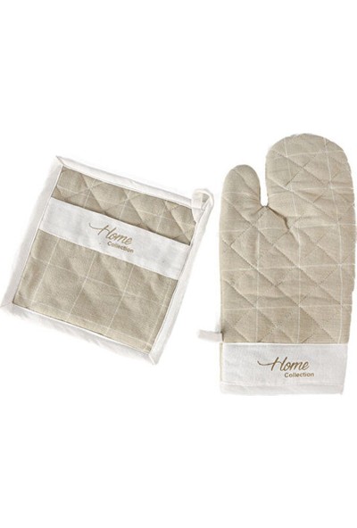 Porland Bej Kareli Eldiven&tutacak