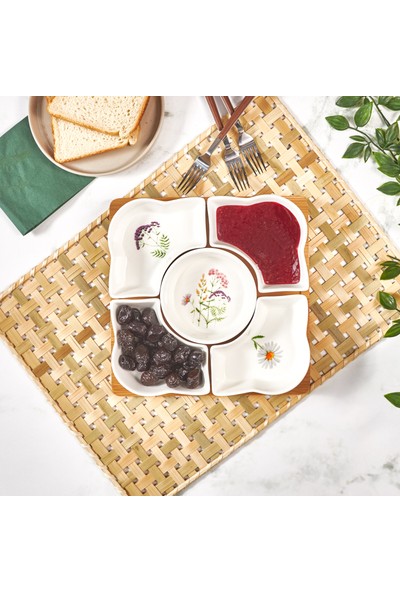 Karaca Moorland 6 Parça Ahşap Tepsili Kahvaltılık/Servislik