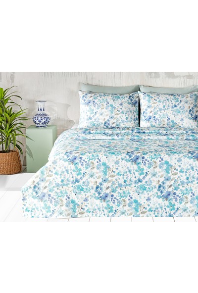 Madame Coco Claral Çift Kişilik Baskılı Pike Takımı - Mavi