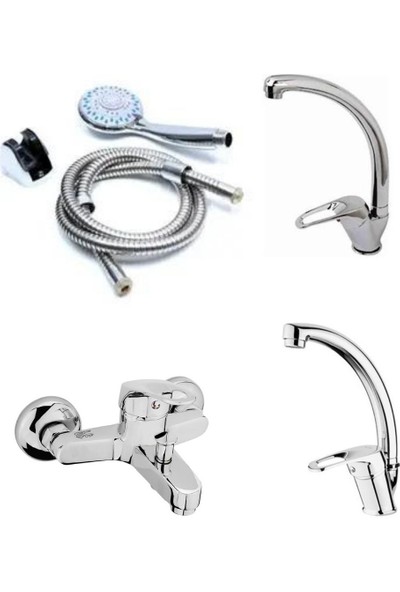 Sc Grup 5 Yıl Garantili Batarya Seti 4 Lü Banyo-Lavabo-Mutfak-3 Fonsiyonlu Duş Seti 123456 Sc Grup 5 Yıl Garantili Batarya Seti 4 Lü Banyo-Lavabo-Mutfak-3 Fonsiyonlu Duş Seti 123456